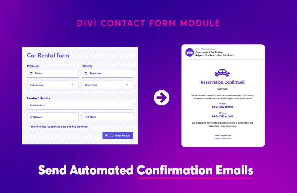 How To Send Confirmation Emails With The Divi Contact Form Module - DiviJet